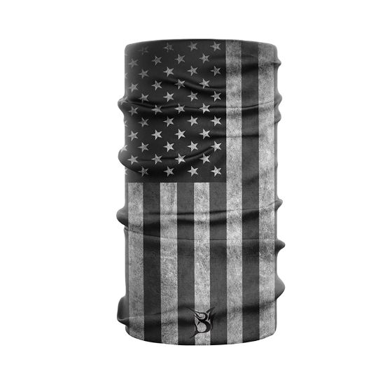 Angler's Bay. Bob Mahi Face Shield USA Flag Grey